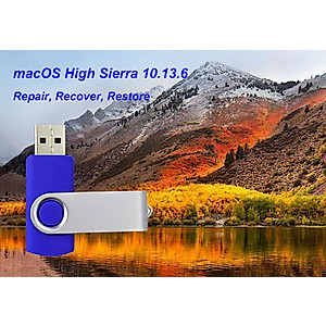N//A USB for macOS High Sierra 10.13.6 USB Flash Drive for Full OS Install Recover Repair Restore Upgrade Reinstall Reboot System USB Stick 16GB, Blue