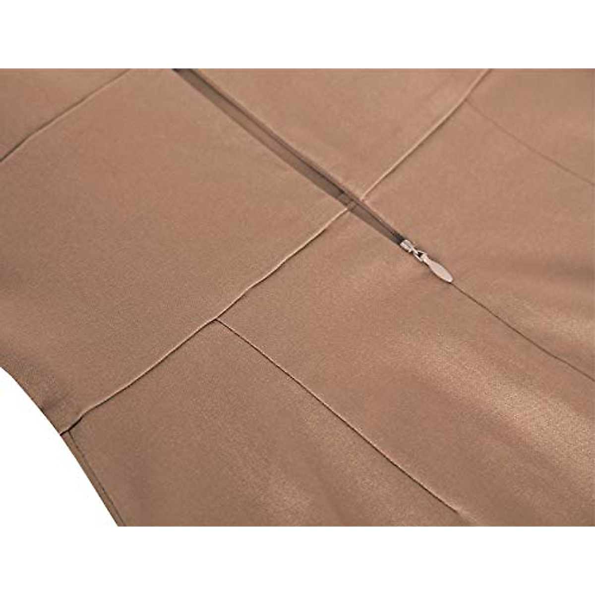 MUXXN Lady Formal Pleated Neckline Slim Sheath Bodycon Prom Vintage Tea Dress (Camel XL)