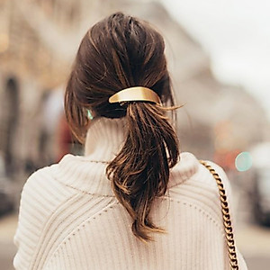 DeD Pack of 5 Women Hair Clips Metal Hair Pins Simple Retro Large Hair Barrettes French Clip Barrettes For Women Lady(Gold)