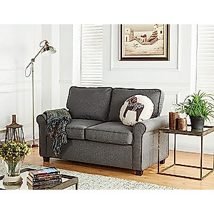 Urban Home Furniture Loveseat Sleeper Sofabed, Twin, Heather Grey