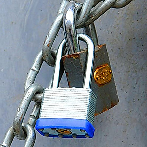 SEPOX 40mm Keyed Alike Padlock 4 Pack Laminated Steel Keyed Padlocks with Long Shackle, 1-9/16" Wide Body Set of 4 pad Locks with Same Key