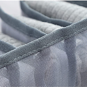 Underwear Storage Organizers, 3 Set Storage and Drawers for Bra,Socks and Underwear, 6+7+11 Grid Bathroom Storage Containers, Gray