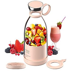 OTPEIR Personal Size Blender, Portable Blender, Battery Powered USB Blender (Pink)