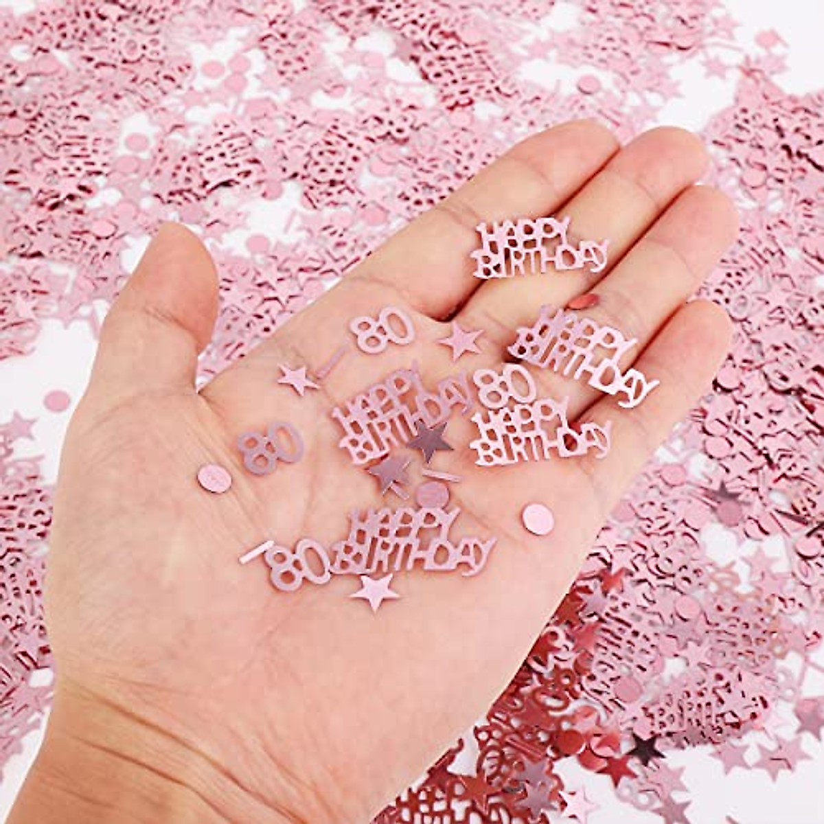 700 Pieces Happy Birthday Confetti Number 80 Metallic Sequins Table Confetti Special Events Cake Confetti Table Scatters Decorations Supplies for Birthday, Anniversary (80th Style)