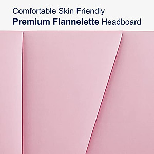 Molblly Full Bed Frame Upholstered Flannel Platform, Headboard and Sturdy Wood Strip, Strong Weight Capability, Non-Slip and Noise Free, No Box Spring Required, Easy to Assemble, Pink Full Bed