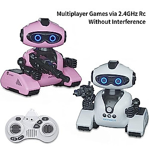 ACECHUM Emo Robot Toys for Kids, Rechargeable Remote Control Smart Robots with Gesture Sensing, Fun Recording and Shining LED Eyes, Toys for 3 4 5 6 7 8-12 Year Old Boys Girls Gifts (White)