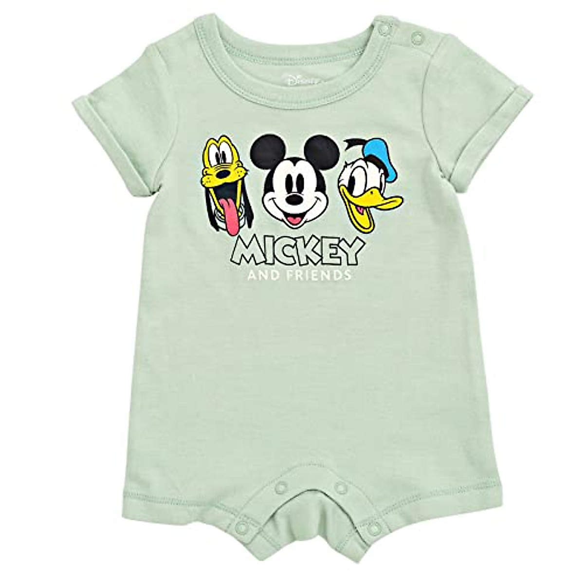 Disney Mickey Mouse Donald Duck Pluto Newborn Baby Boys Romper and Hat Green 3-6 Months