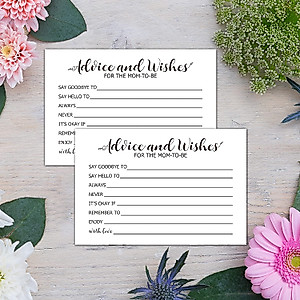 TENTADO Baby Shower Advice Card, Pack of 50 4x6 Inch - Premium Quality, Perfect for Baby Shower Games & New Mom Gifts