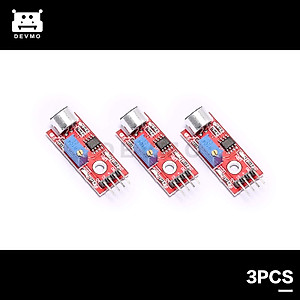 DEVMO 3PCS Mic Microphone Sensor High Sensitivity Sound Detection Module Compatible with A-rduino PIC AVR