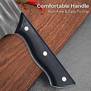 TJ POP Meat Cleaver 6.6 inches, Ultra Sharp Chinese Cleaver Knife, Full-tang Chopping Knife 30Cr13 Steel Blade Thickness 2.2 mm, Classic Manual Forging Series HP01008
