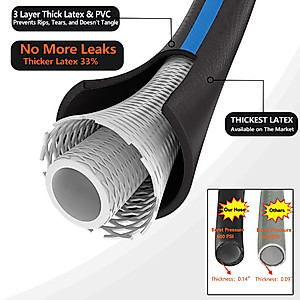 Hybrid Garden Hose 100 FT x 5/8",Heavy Duty Water Hose With 3/4" Solid Brass Fittings, No-Tangle & No-Kink,Tough & Flexible,Durable& Lightweight,Non-Expanding Garden Hoses for Yard, Outdoor, RV