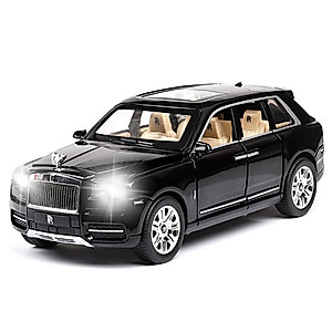 EROCK 1/24 Rolls-Royce Cullinan Model Car, Alloy Die Casting Collectible Pull Back Toy Car with Sound and Light for Kids Boy Girl Birthday Gift
