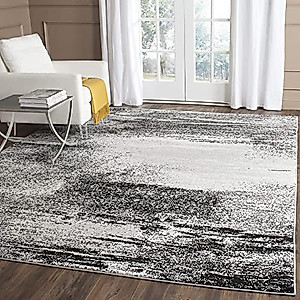 SAFAVIEH Adirondack Collection 8' x 10' Silver / Black ADR112A Modern Abstract Non-Shedding Living Room Bedroom Dining Home Office Area Rug