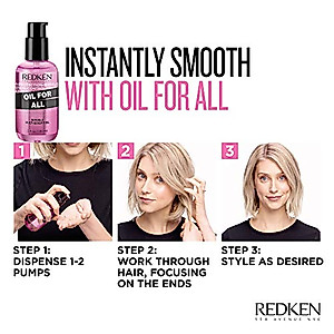 Redken Oil for All Heat Protectant and Anti Frizz Multi Benefit Hair Oil, 3.4 Fl Oz (Pack of 1)