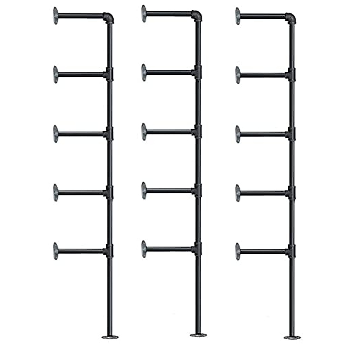 FOF FRIEND OF FAMILY Industrial Retro Wall Mount Iron Pipe Shelf,DIY Open Bookshelf,Hung Bracket,Home Improvement Kitchen Shelves,Tool Utility Shelves, Office Shelves,Ceiling Mount Shelf Shelves