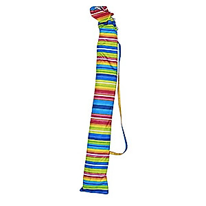 7 ft Fiberglass Beach Umbrella for Sand with Integrated Anchor, Integrated Folding Table, Telescopic Aluminum Pole, UPF 50+, Tilt