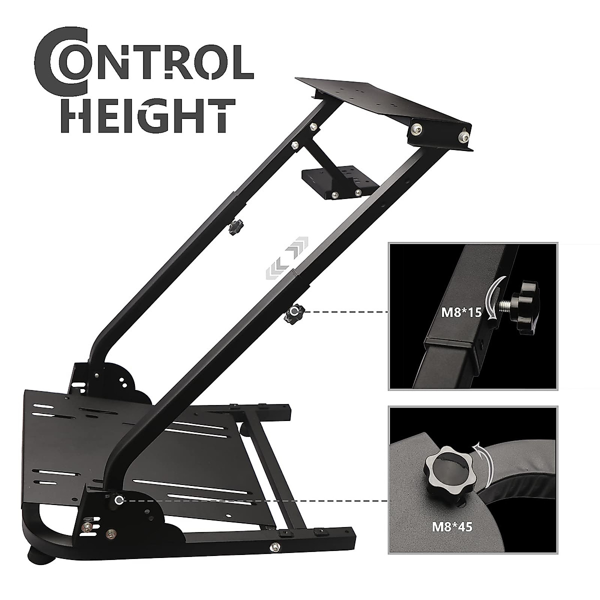 P PBAUTOS Racing Steering Wheel Stand with Upgraded Shifter Holder for Logitech G27 G25 G29 G920 Racing Simulator Wheel Stand without Wheel, Shifter and Pedals