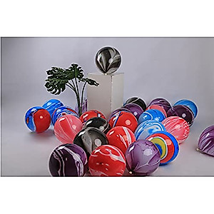 Black Marble Balloons 12 Inch Marble Agate Latex Balloons 50PCS Black and White Marble Balloons Tie Dye Black Balloons for Birthday Party Decorations Wedding Baby Shower Halloween Festival Photobooth