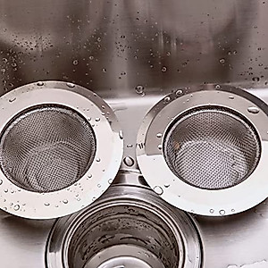 AISIAIUK Kitchen Sink Strainer, 2 PCS,Food Catcher 4.5 inch Diameter, Upgrade with lid, Mesh Stainless Steel. Wide Rim Perfect for Most Sink Drains.