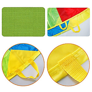 Everfunny Play Parachute, 12 Foot for Kids with 12 Handles Play Parachute for 8 12 Kids Tent Cooperative Games Birthday Gift