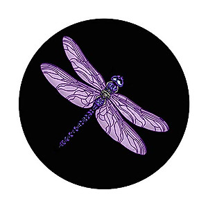 Dragonfly Violet And Purple Watercolor Nature Insect Bug Art PopSockets Swappable PopGrip
