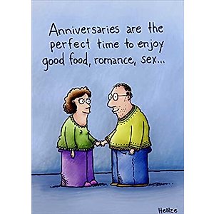 Good Food & Romance Oatmeal Studios Funny Anniversary Card