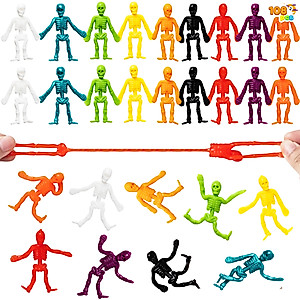 JOYIN 108 PCS Halloween Stretchy Skeletons, Halloween Sticky Hands Toys Bulk for Halloween Party Favors Decorations, Kids Student School Classroom Favors, Carnival Game Prizes, Goodie Bag Fillers