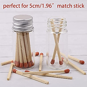 MaxMau 24 Sets 10ml Glass Vials Small Bottles Mini Tiny Jars with Aluminum Screw Caps Sealed Top Metal Lids Cover Clear Message Sample Bottle Storing Beads Wedding Favors Decorations DIY Crafts