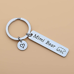 LQRI Grandma Bear Jewelry Nana Gigi Mimi Grammy Bear Keychain Family Grandmother Jewelry for Nana Gift Gigi Gift Mimi Gift Grandma Gift (mimi)