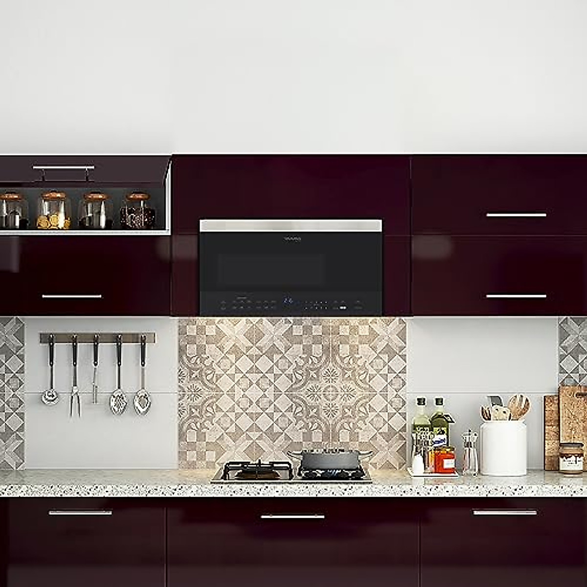 DUURA Elite DE161OTRSSS Microwave Oven Built-in 1000-Watts with 10 Power Levels Pre Settings and Express, Sensor and Speed Cooking and Silent Mode with Glass Turntable, 1.6-Cu.Ft, Metallic