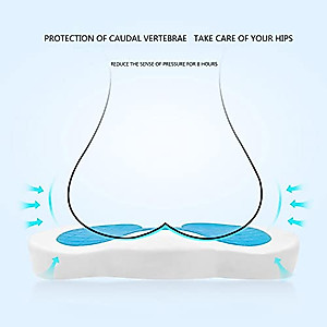 NNAA Ergonomic Chair Pad Memory Foam Seat Cushion Gel Enhanced Cushion Non-Slip Orthopedic Caudal Spine Cushion Relieve Pain Office Chair Car Seat color1