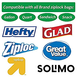 Ziplock Bag Organizer, Plastic Bag Storage, Food Storage Bag Bamboo Holder for Kitchen Drawer, Compatible with Ziplock Gallon, Quart, Sandwich & Snack Variety Size Bag