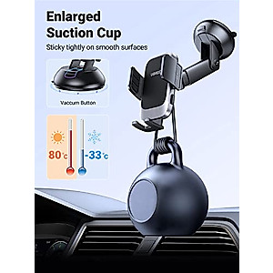 UGREEN Car Phone Holder Mount for Dashboard Windshield Air Vent 3 in 1 Universal Cell Phone Holder for Car Accessories Cradle Compatible with iPhone 14 13 12 11 Pro Max Smartphone, Strong Suction Cup