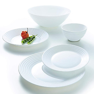 Luminarc 06453 Harena Salad Bowl 27 cm Glass, White, 27 x 27 x 10 cm