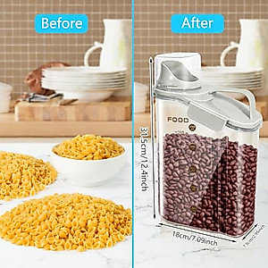 Gokbuy 1PCS Cereal Containers Storage dispenser with Pour Spout, Airtight Food Storage for Kitchen & Pantry Organization and Storage, Dry Food Storage Containers for Flour, Sugar and Cereal