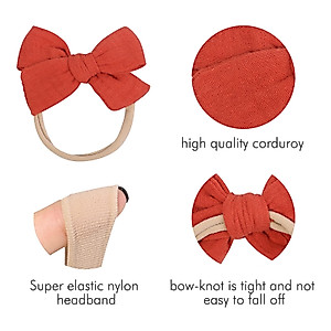 doboi 20PCS Baby Headbands Hair Bows Muslin Gauze Bows Elastic Nylon Hairbands Boutique Soft Hair Accessories for Girls Newborns Infants Toddlers and Kids