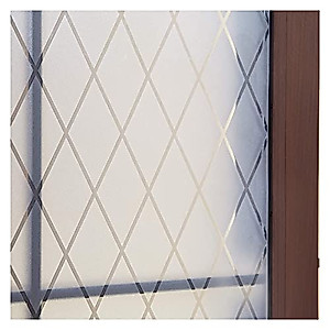 XENITE Window Privacy Film Lattice Frosted Window Film Window Privacy Film Static Cling Window Opaque Glass Sticker Non Adhesive one Way Window Film Window (Color : 75x100 Cm)