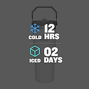 Stanley IceFlow Stainless Steel Tumbler with Straw - Vacuum Insulated Water Bottle for Home, Office or Car - Reusable Cup with Straw Leakproof Flip - Cold for 12 Hours or Iced for 2 Days (Polar)