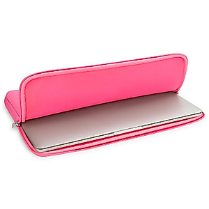 RAINYEAR 13 Inch Laptop Sleeve Compatible with 13.3" MacBook Air/Pro M1 M2 M3 M4 A3240 A3113 A2681 A2337 A1932 A2179 A2338 A1706 A1708 Carrying Computer Bag Protective Cover Case(Bright Pink)