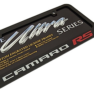 Chevrolet Camaro RS Black Metal License Plate Frame