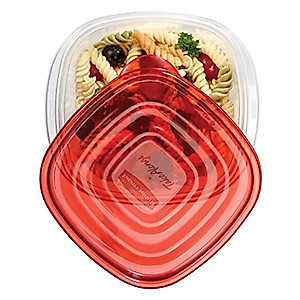Rubbermaid TakeAlongs Deep Squares Food Storage Containers, 7 Cup, Chili Tint, 2 Pack