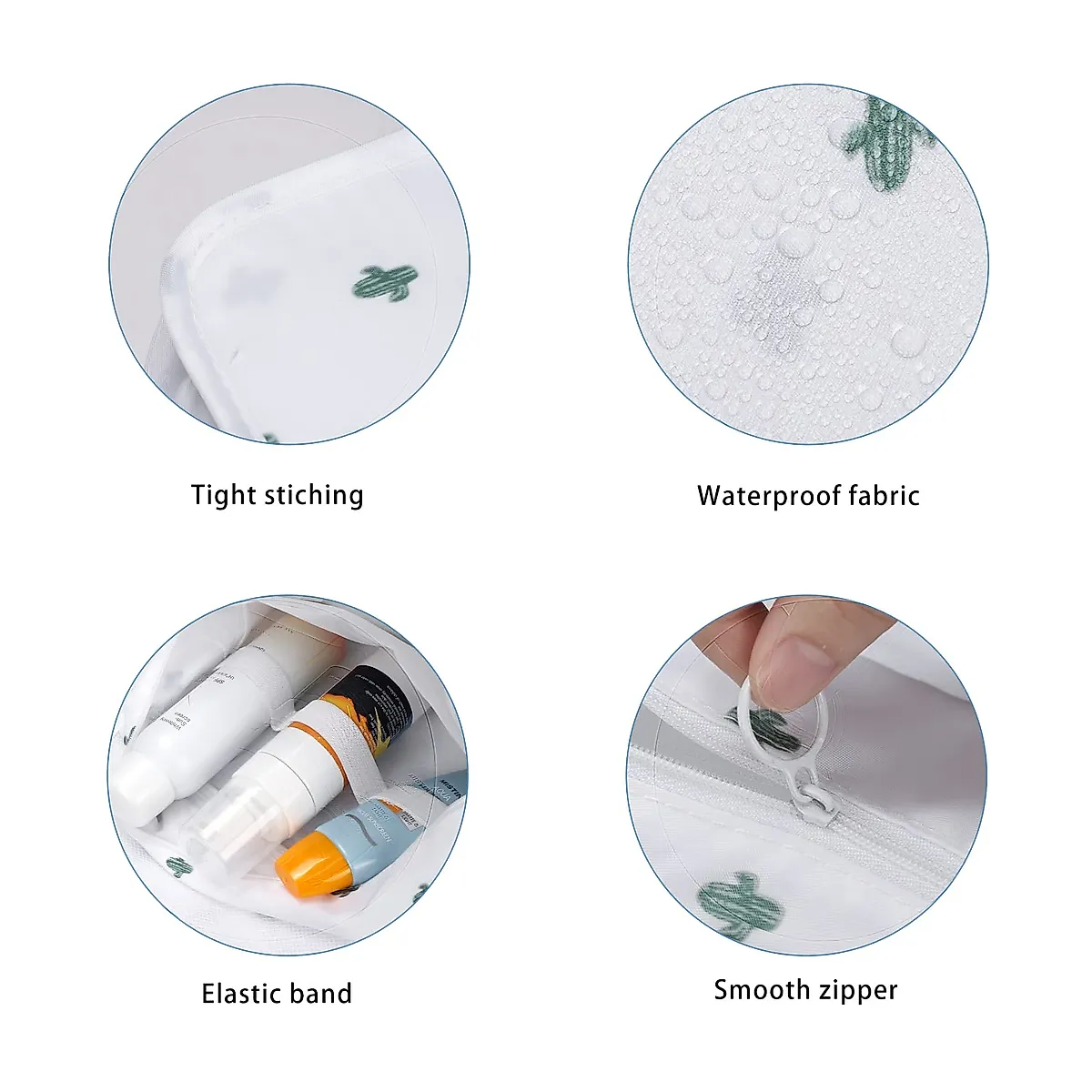 Etercycle Hanging Toiletry Bag for Women, Large Cosmetic Bag Travel Organizer Toiletries bags Makeup Bag with Hook（White）