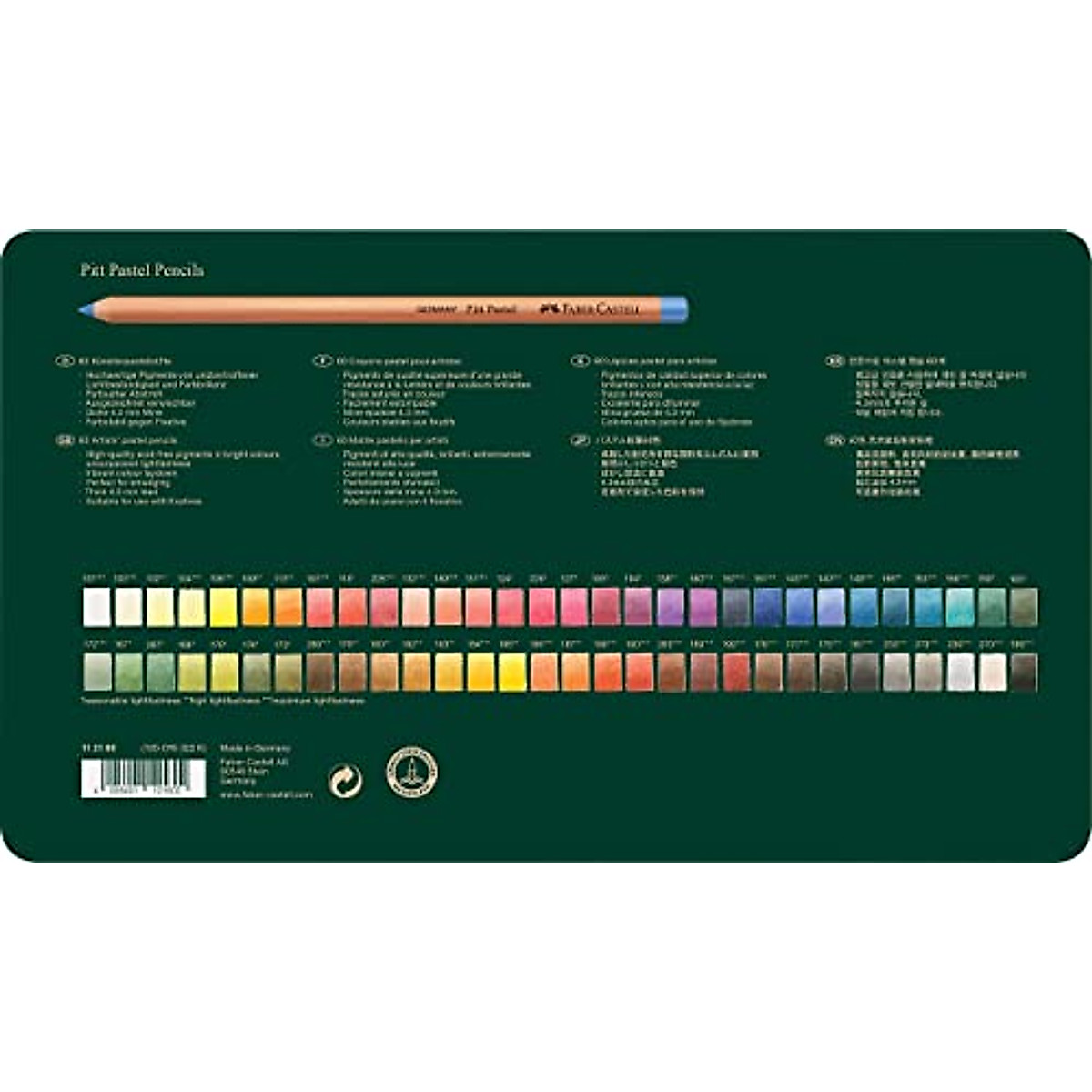 Faber-Castel Pitt Pastell Colouring Pencil Set of 60, 60 Count (Pack of 1), Assorted