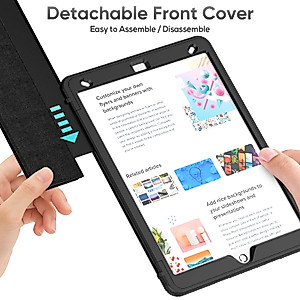SEYMAC Case for iPad 9th/8th/7th Generation Case, iPad 10.2 Case, Sturdy Heavy Duty Shockproof Protection Folio Stand Case with Smart Cover Auto Sleep/Wake for iPad 10.2 Inch, Black