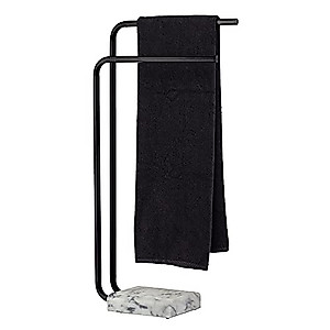 Kela Free Standing Towel Rack for Bathroom Varda Collection, Black/White