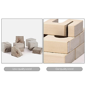 LEQUMOC Number Blocks - Montessori Large Wooden Blocks Numbers 1-10, Learning Toys Toddlers, Preschool Learning Activities Montessori Wood Blocks Kids Ages 2-8 Boys and Girls