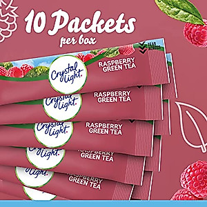 Crystal Light Sugar-Free Raspberry Green Tea On-The-Go Powdered Drink Mix 120 Count-10 Count (Pack of 12)