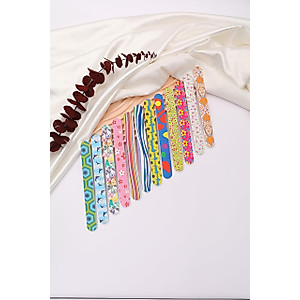 60 Pcs 7inch Double Sided Nail Files,Professional Emery Boards for Nails Emery Rainbow Colorful Floral Bulk Suitable for Women,Girls Home Salon Use(Colorful, 60)