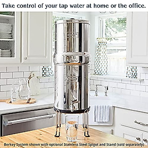Imperial Berkey Gravity-Fed Stainless Steel Countertop Water Filter System 4.5 Gallon with 2 Authentic Black Berkey Elements BB9-2 Filters