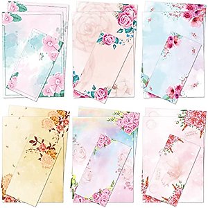 Stationary Set Japanese Stationery Paper and Envelopes Stationary Supplies Watercolor Floral 48